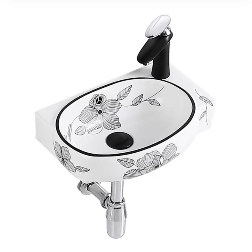 Lavabo treo tường mini họa tiết hươu nai xin đẹp mã T208T
