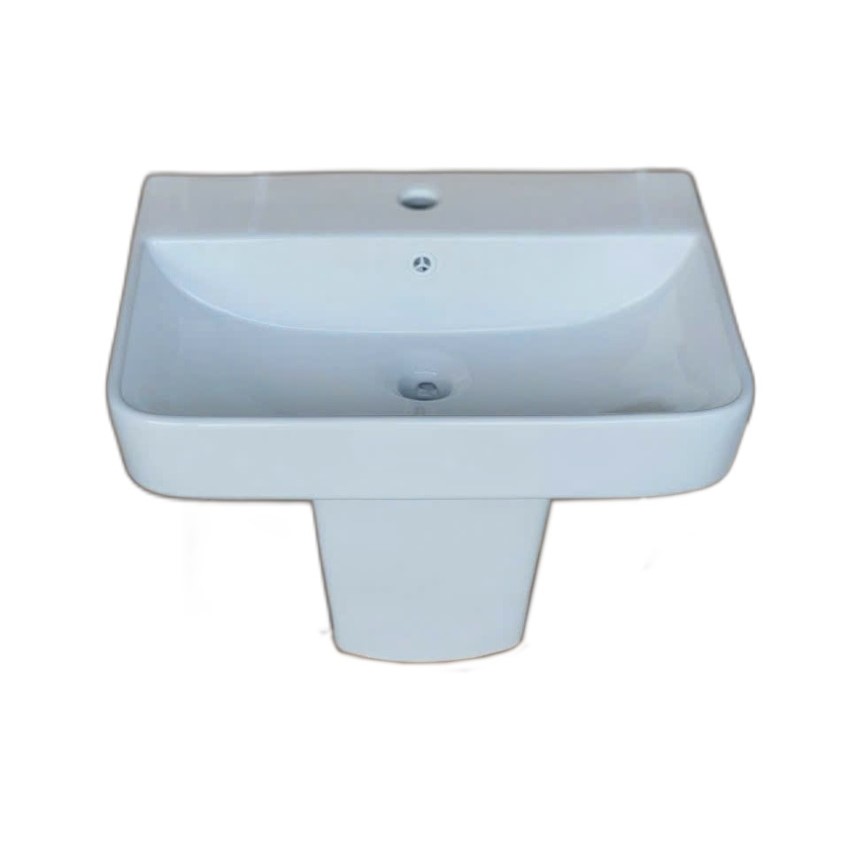 Lavabo treo tường thiết kế sang trọng, cấu trúc 2 khối chân lửng, có 2 ...