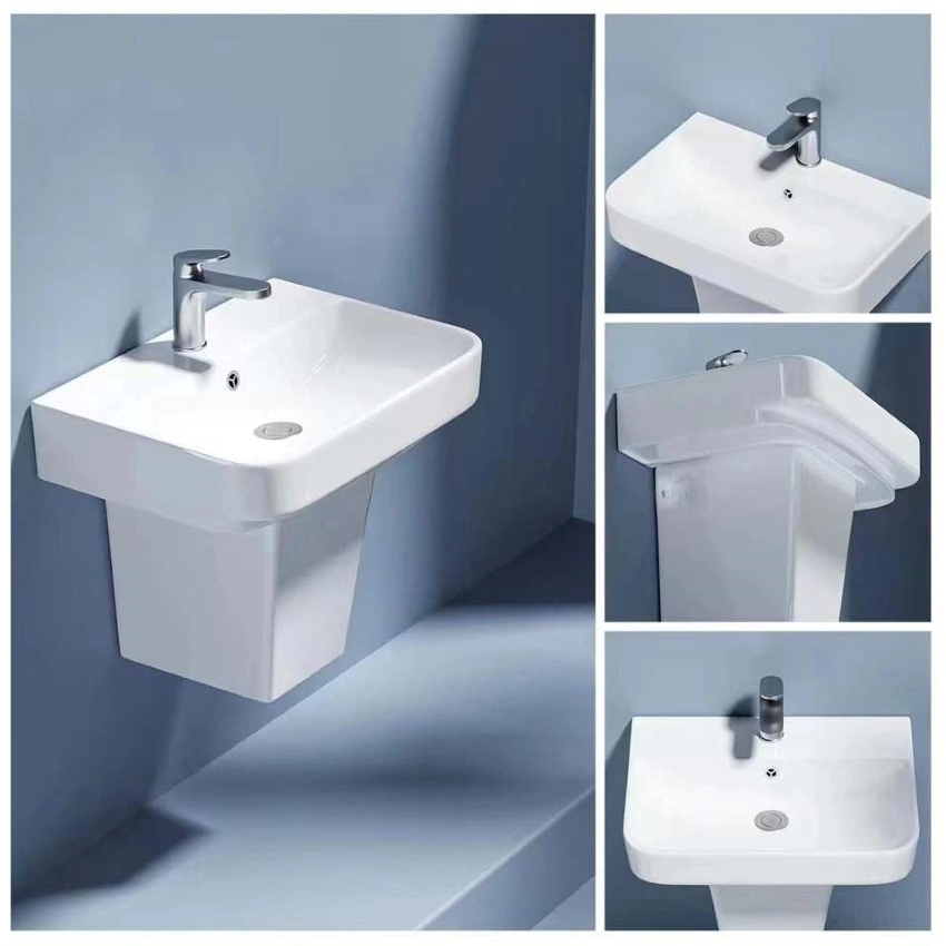 Lavabo treo tường thiết kế sang trọng, cấu trúc 2 khối chân lửng, có 2 ...